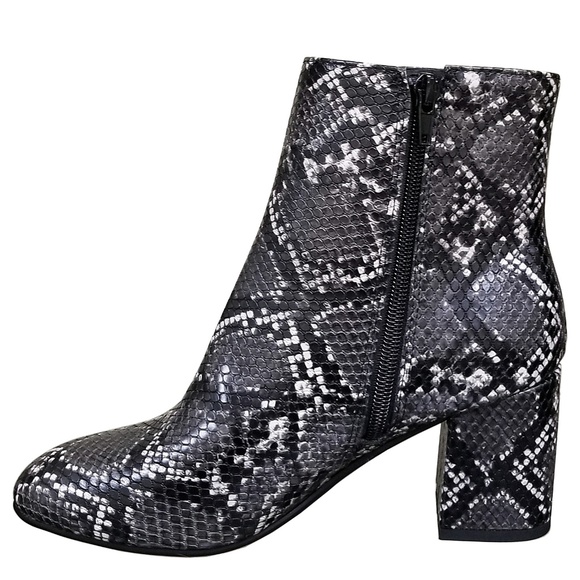 Shoes | New Python Snake Chunky Heel Ankle Boots Booties | Poshmark